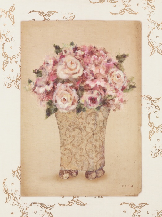 Cheri Blum Roses in a Painted Vase I 50% off - ArtExpress.ws